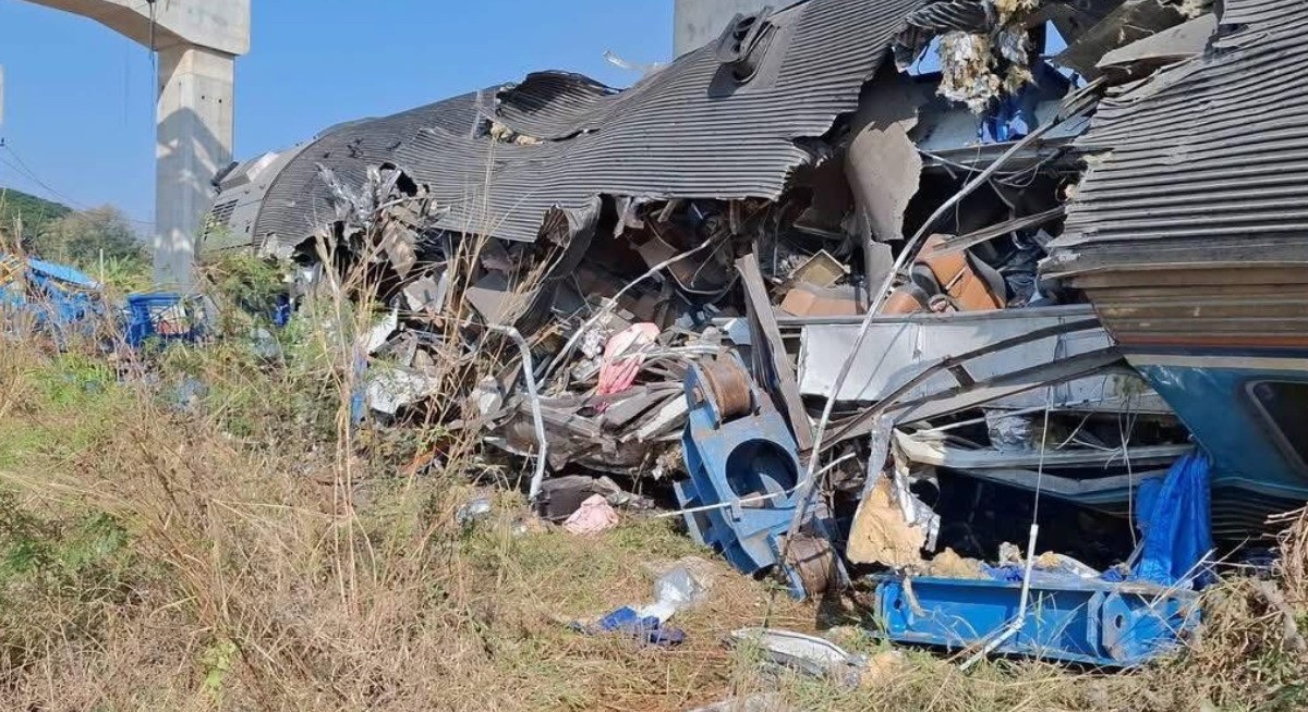 Death toll rises to 27 as crane collapses on moving train in Thailand